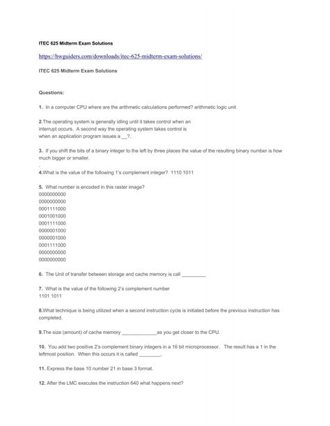 Itec 625 Midterm Exam Solutions