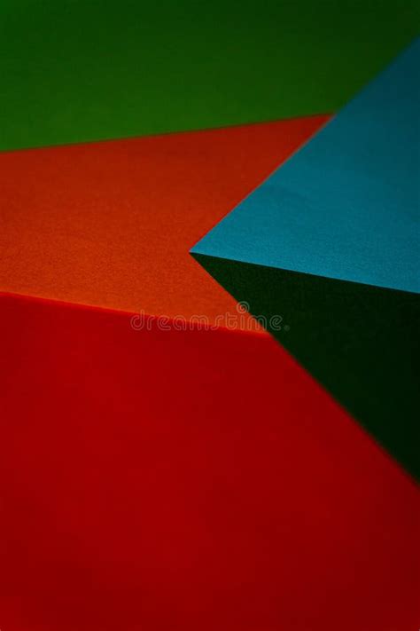 Abstract Composition Of Colorful Geometric Shapes In Vibrant Green Red And Blue Tones Perfect