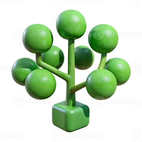 Extraordinary Vintage Green Binary Tree Structure Isolated Element Professional 58028779 Png