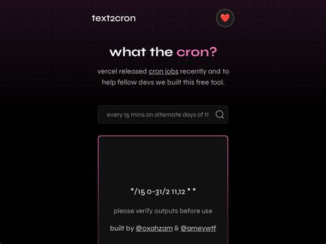 Text To Cron 免费的cron表达式生成工具