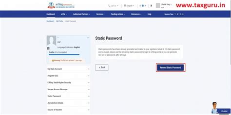 How To Generate Static Password On New Income Tax Portal