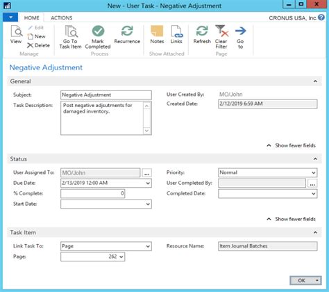 How To Use The User Task Feature In Microsoft Dynamics NAV 2018