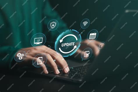 Premium Photo Update System Concept Upgrade Software Version On Virtual Screen