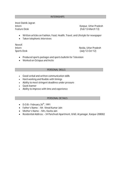 Tanvi Jain Cv Pdf Media Industry Industries