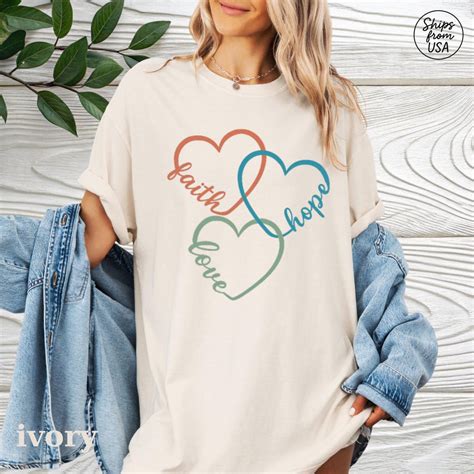 Faith Hope Love Shirtmotivational Comfort Colors Teepositive Quote