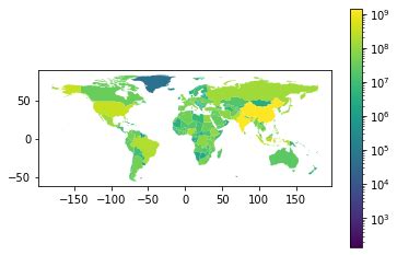 Python Geopandas With Log Scale Colormap Stack Overflow