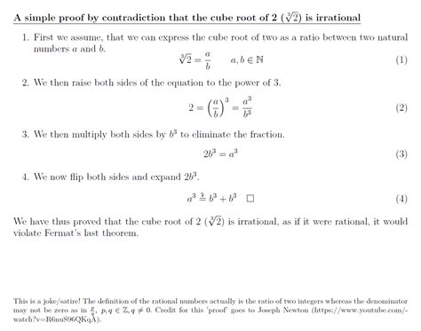 I Recently Tried To Prove That The Cube Root Of 2 Is Irrational And I Am Quite Satisfied With