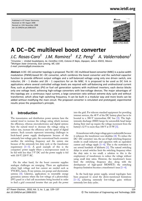 Pdf A Dcdc Multilevel Boost Converter