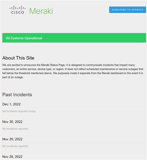 The Meraki Status Page Quickly Learn Of Any Outages Or Incidents The Meraki Community