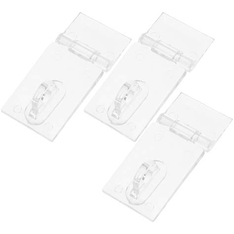 Ounona 3pcs Clear Hinge Latch Lock Mini Hasp Latch Kit Acrylic Latch Buckle Trinket Box Clear