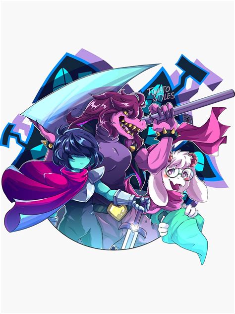 Deltarune Kris Ralsei And Susie Sticker By Tomatostyles Redbubble