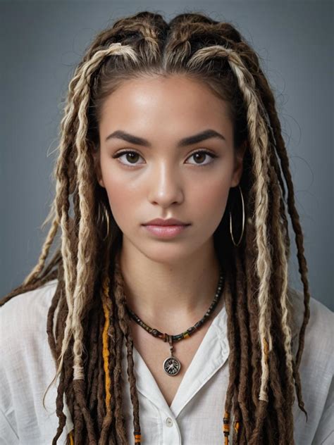Young Woman With Dreadlocks Studio Portrait