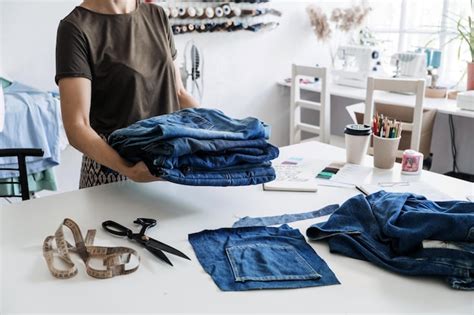 Premium Photo Denim Upcycling Ideas Using Old Jeans Repurposing Jeans