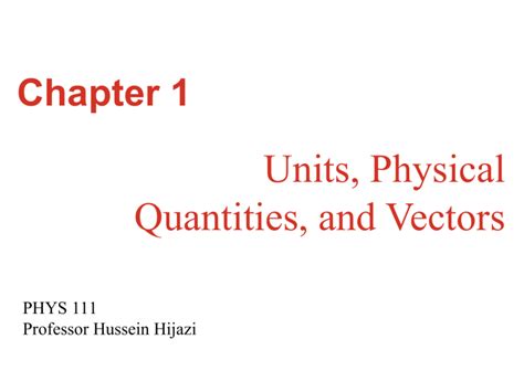units physical quantities and vectors presentation