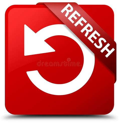 Refresh Rotate Arrow Icon Red Square Button Red Ribbon In Corn Stock Illustration
