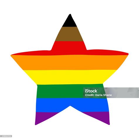 다채로운 별 모양 게이 프라이드 플래그 해피 프라이드 데이 Lgbtq 커뮤니티 프라이드의 달 포스터 스티커 로고 카드에 대 한 벡터 손으로 그린 낙서 Lgbt 프라이드의