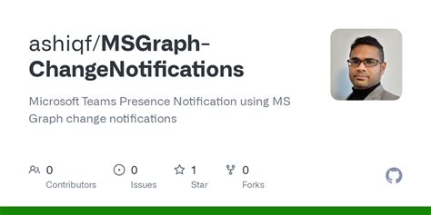 GitHub Ashiqf MSGraph ChangeNotifications Microsoft Teams Presence Notification Using MS