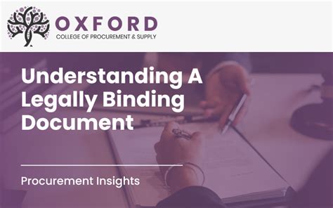 Understanding A Legally Binding Document Oxford College Of