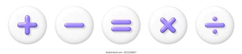 Math 3d Icon Set Purple Arithmetic Stock Vector Royalty Free 2274726337 Shutterstock