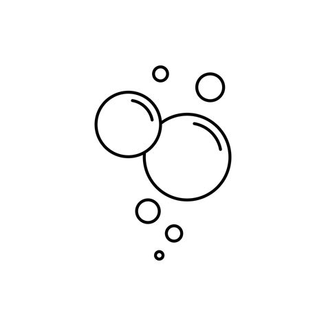 Bubble Line Icon Soap Foam Fizzy Drink Oxygen Bubble Linear Pictogram Circle Bubble Soap