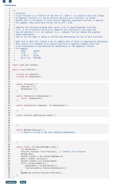 solved fraction java fractionsa unit fraction is a