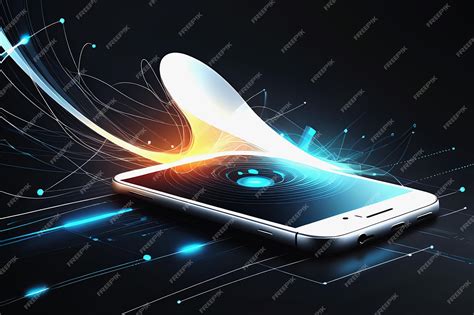 Abstract Mobile Technology Wireless Data Network And Connection Technology Concept Premium Ai