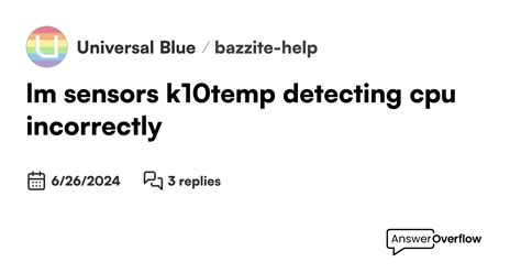 Lm Sensors K10temp Detecting Cpu Incorrectly Universal Blue