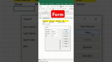 stop entering data manually forms in excel excel shorts microsoftoffice youtube