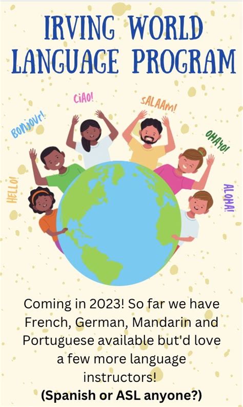 do you know another language irving school pto