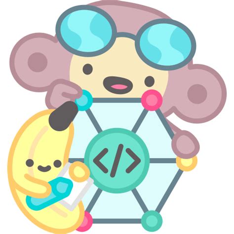 Coding Monkey And Banana Lineal Color Sticker Freepik