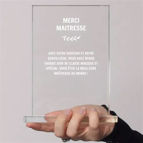Trophée En Verre Merci à Personnaliser Cadomaestro