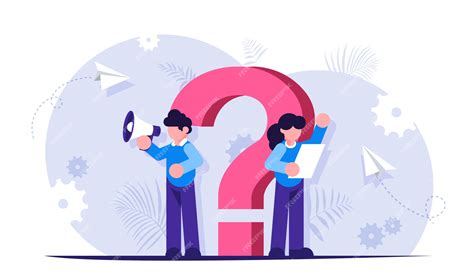 Premium Vector Question Mark Faq Concept Support Staff Will Help Answer Your Questions