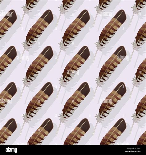 Vector Feather Seamless Pattern Cute Paper Art Stock Vector Image And Art Alamy
