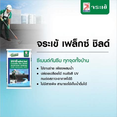 จระเข้ เฟล็กซ์ ชิลด์ ซีเมนต์ทากันซึม 20 กก สีฟ้า