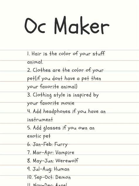 Create Your Own Character With The Oc Maker
