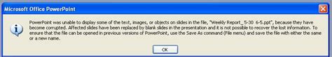 Powerpoint Was Unable To Display Some Of The Text Images Error Software