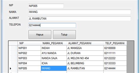 vb cara hapus data didalam database jnm javanet media