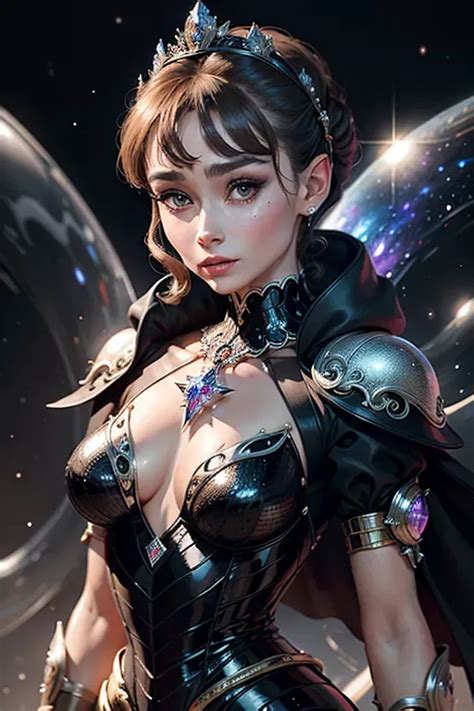 Dopamine Girl Audrey Hepburn Suspended In Space Crystal Outline Of Divine Bloodlines Fantasy