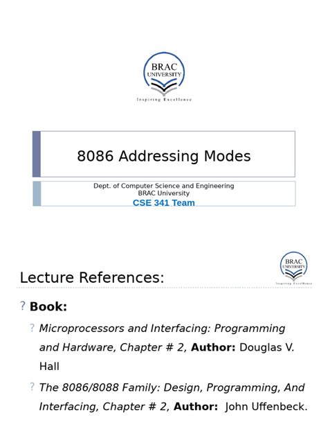 Lecture 4 8086 Memory Address Space Partition Addressing Modes And Machine Coes Notes 1