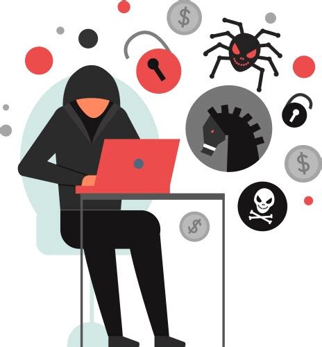 Hacker Stealing Credentials Composition Royalty Free Vector