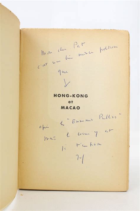 KESSEL Hong Kong Et Macao Autographe Edition Originale Edition