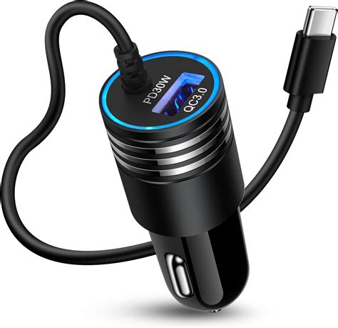 Amazon Com Fast Car Charger USB C Samsung Charging Adapter 48W PD QC3 0 Android Phone Auto Car