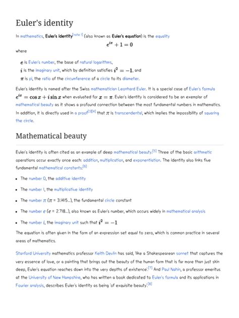 euler s identity wikipedia pdf complex number numbers