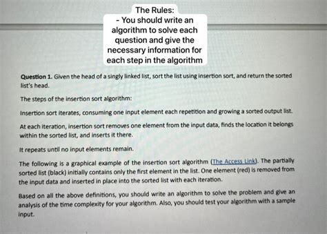 Solved The Rules You Should Write An Algorithm To Solve Chegg