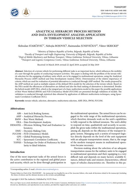 Pdf Analytical Hierarchy Process Method And Data Envelopment Analysis