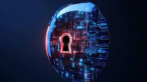 A Digital Shield With A Glowing Keyhole In The Center Symbolizes Data Protection Network