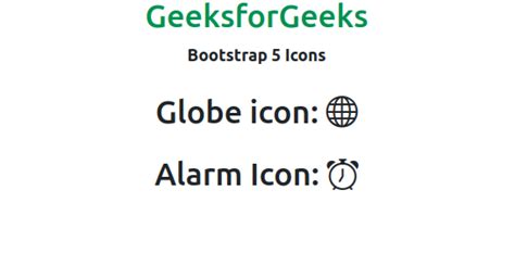 Bootstrap 5 Icons GeeksforGeeks