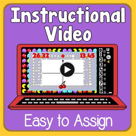 Adding And Subtracting Decimals Pac Man Game Lining Up Decimal Points