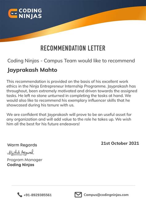 internship codingninjas jayprakash mahto
