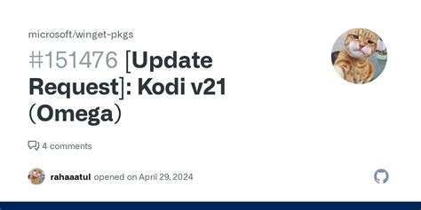 Update Request Kodi V21 Omega · Issue 151476 · Microsoftwinget